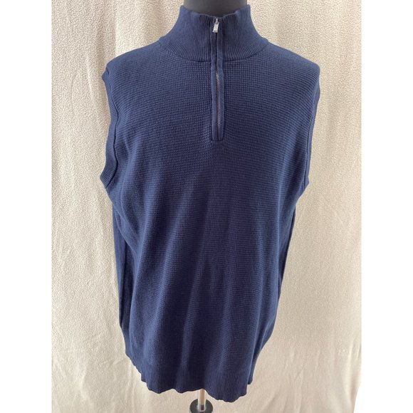 Haggar | Sweaters | Haggar Navy Blue Textured Golf Pullover Sweater ...